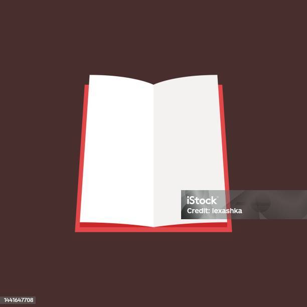 Ikon Atau Tanda Datar Vektor Buku Terbuka Berwarna Merah Ilustrasi Stok