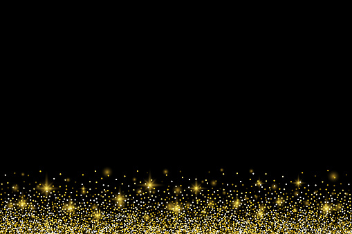 Gold Glitter Border With Sparkles Vector Illustration Stock