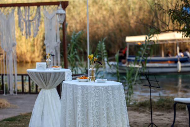 Free Stock Photo of Wedding Reception Table Set Up Under Tree ...