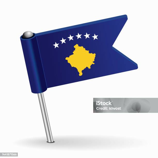 Layout Del Puntatore Della Mappa Della Bandiera Del Kosovo ... Layout Del Puntatore Della Mappa Della Bandiera Del Kosovo ...