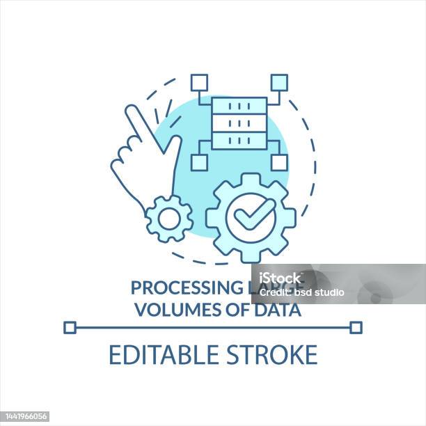 Processing Large Volumes Of Data Turquoise Concept Icon Stock ... Processing Large Volumes Of Data Turquoise Concept Icon Stock ...