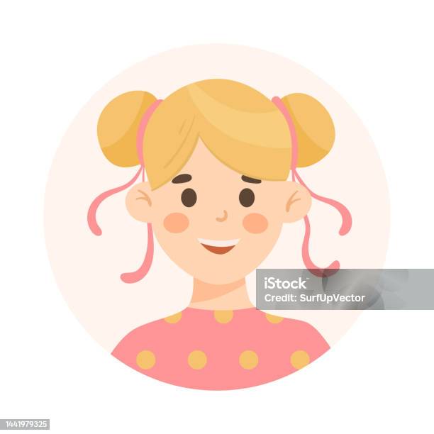 Blonde Girl Wearing Pink Dress Avatar Cartoon Illustration Stock Illustration Download Image