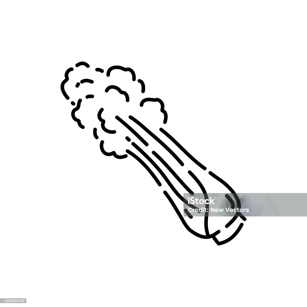 Celery Doodle Icon Hand Drawn Black Sketch Vector Illustration Stock