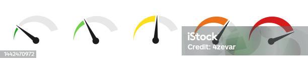 Speedometer Set Ikon Sederhana Konsep Indikator Ilustrasi Stok Unduh