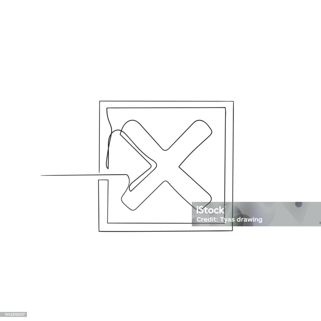 Dessin Au Trait Continu Vecteur Dillustration De Signe Croisé Vecteurs