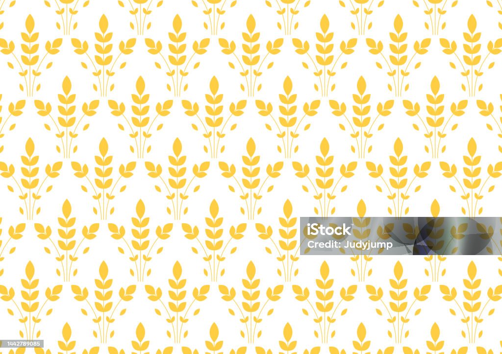 Luxury Wheat Pattern Abstract Wheat Vector Background Geometric Damask