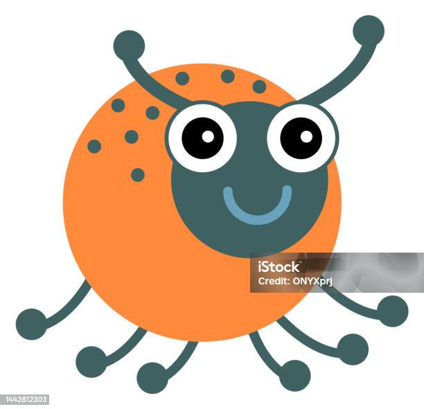 Personnage De Bug De Dessin Animé Drôle Dinsecte Mignon Souriant Isolé