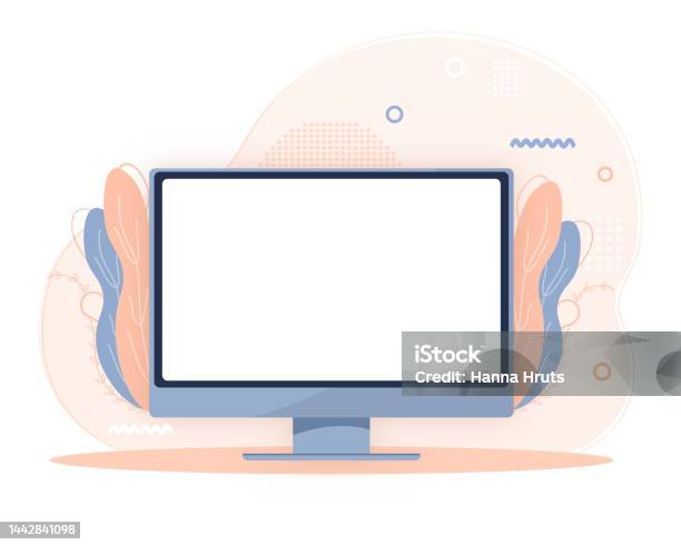 Mock Up Komputer Desktop Monitor Mockup Perangkat Layar Ide Konsep