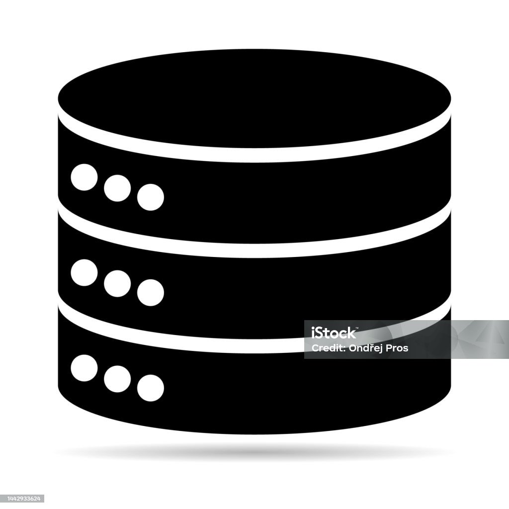 Database Storage Icon With Shadow Internet Network Server Cloud Data Symbol Connection System