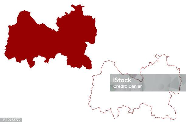 Guildford Nonmetropolitan District Borough Map Vector Illustration