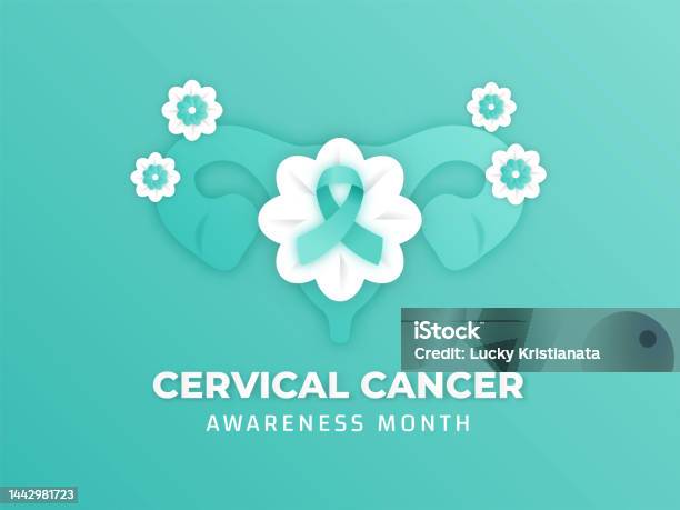 Cervical Cancer Awareness Month Illustration Design On January Stock
