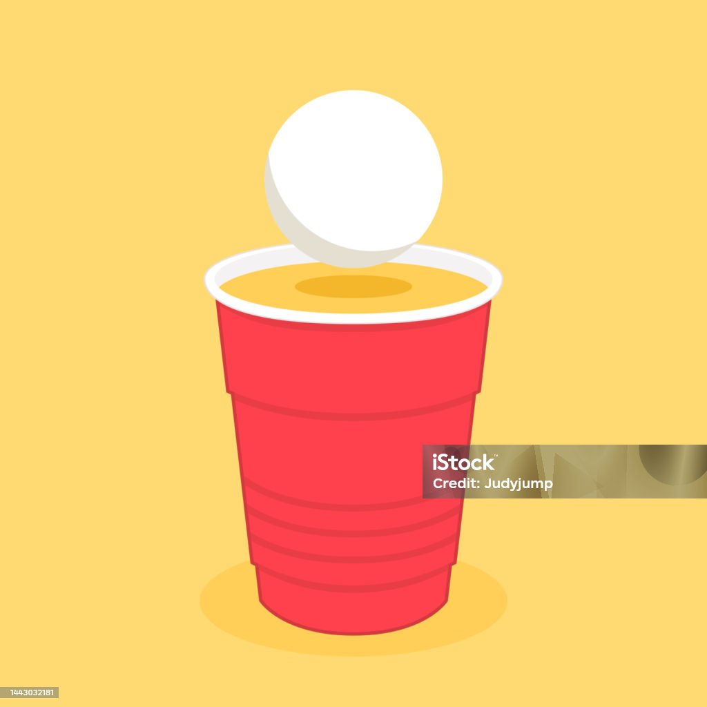 Plastic Cups Vector Red Beer Pong Plastic Cups With Ball Traditional