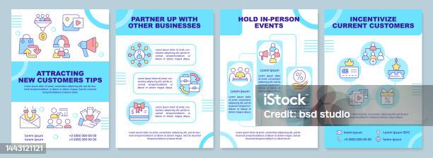 Attracting New Customers Tips Brochure Template Stock Illustration ... Attracting New Customers Tips Brochure Template Stock Illustration ...