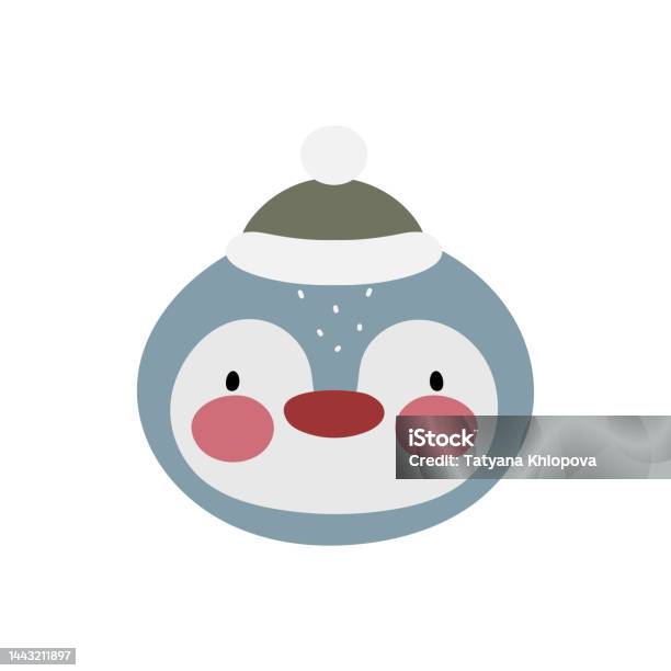Mignon Pingouin Dhiver Style Dessin Animé Illustration Vectorielle Pour
