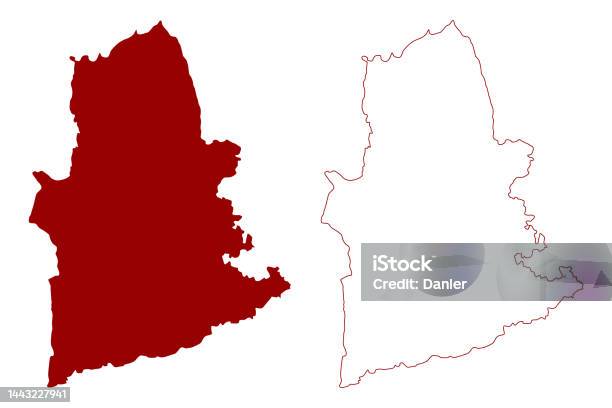Mole Valley Nonmetropolitan District Map Vector Illustration Scribble
