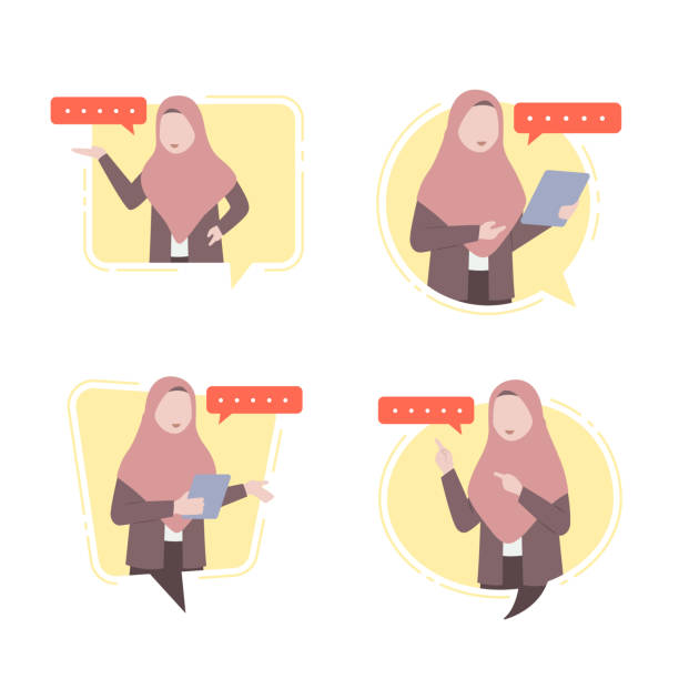 80 Arab Woman Speaker Illustrations Royalty Free Vector Graphics