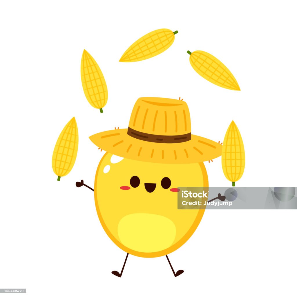 Corn Cartoon Vector Cute Vegetable Vector Character Isolated On White