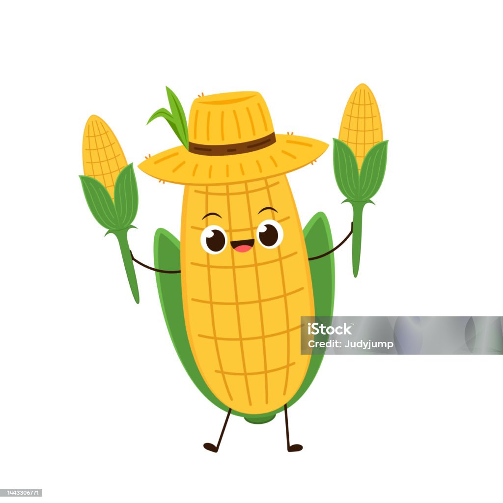 Corn Cartoon Vector Cute Vegetable Vector Character Isolated On White