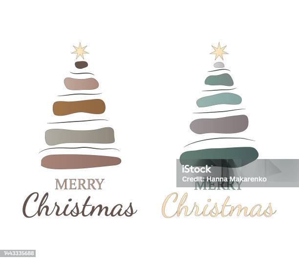 Kartu Natal Dengan Pohon Natal Dan Bintang Bersinar Di Bagian Atas ... Kartu Natal Dengan Pohon Natal Dan Bintang Bersinar Di Bagian Atas ...