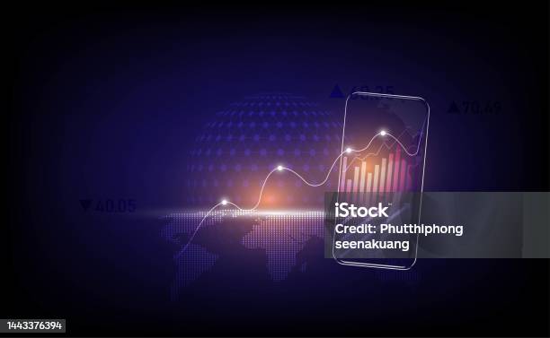 Grafik Bisnis Dunia Atau Grafik Pasar Saham Atau Grafik Perdagangan
