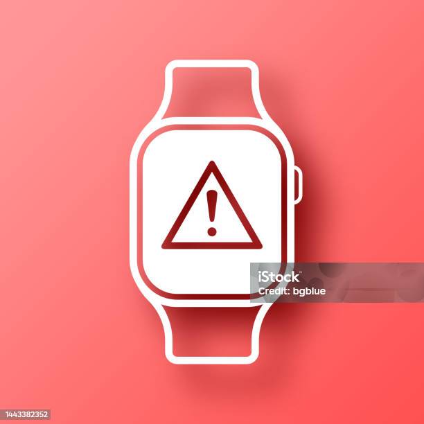 Vetores De Smartwatch Com Atenção De Aviso De Perigo Ícone No Fundo