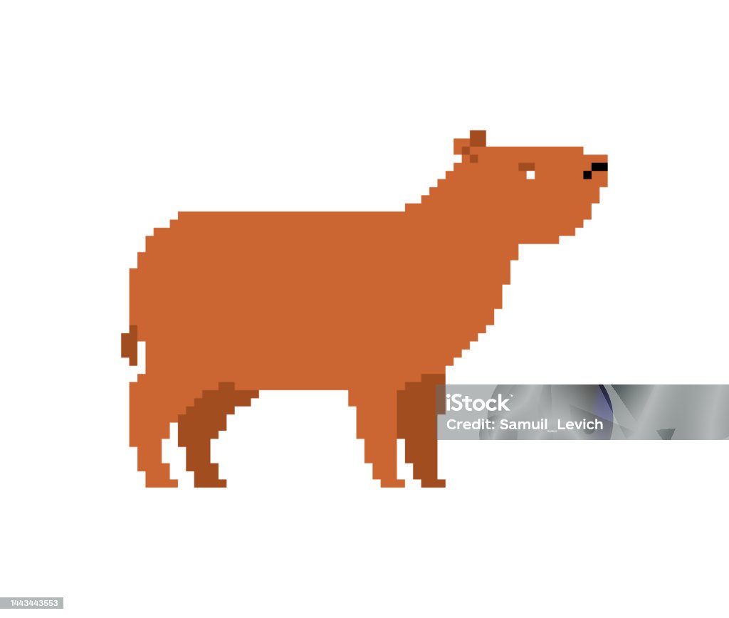 Capybara Pixel Art 8 Bit Meerschweinchen Verpixelte Vektorillustration ... Capybara Pixel Art 8 Bit Meerschweinchen Verpixelte Vektorillustration ...