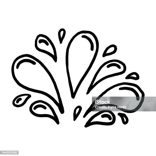 A Lot Of Small Spray And Droplets Contour Water Drop Icon Hand Drawn