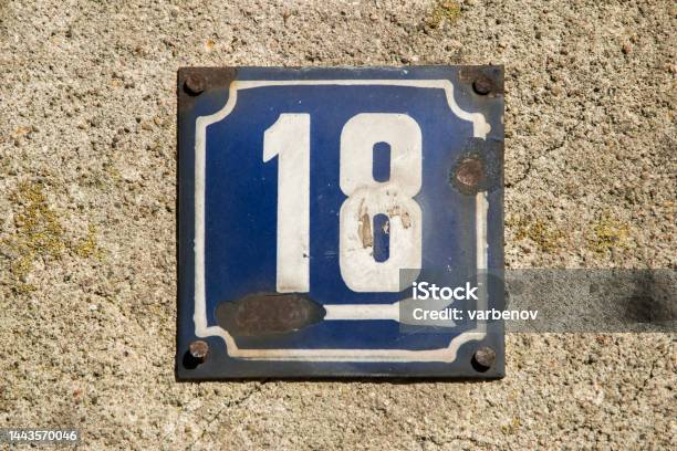 Weathered Enameled Plate Number 18 Stock Photo - Download Image Now ... Weathered Enameled Plate Number 18 Stock Photo - Download Image Now ...