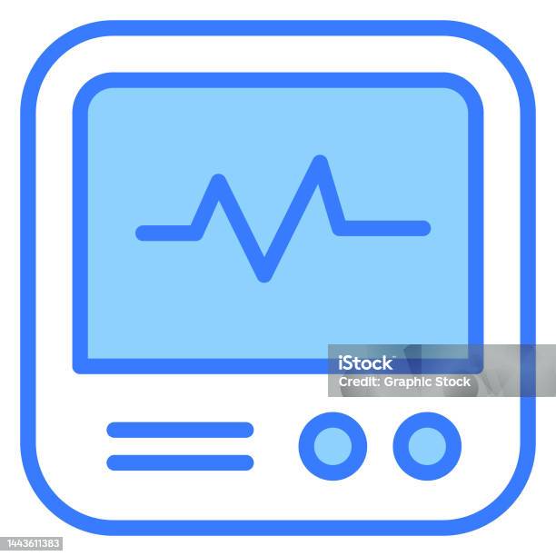 Ilustración De Ecg Monitor Healthcare Medical Vector Gráfico Icono De