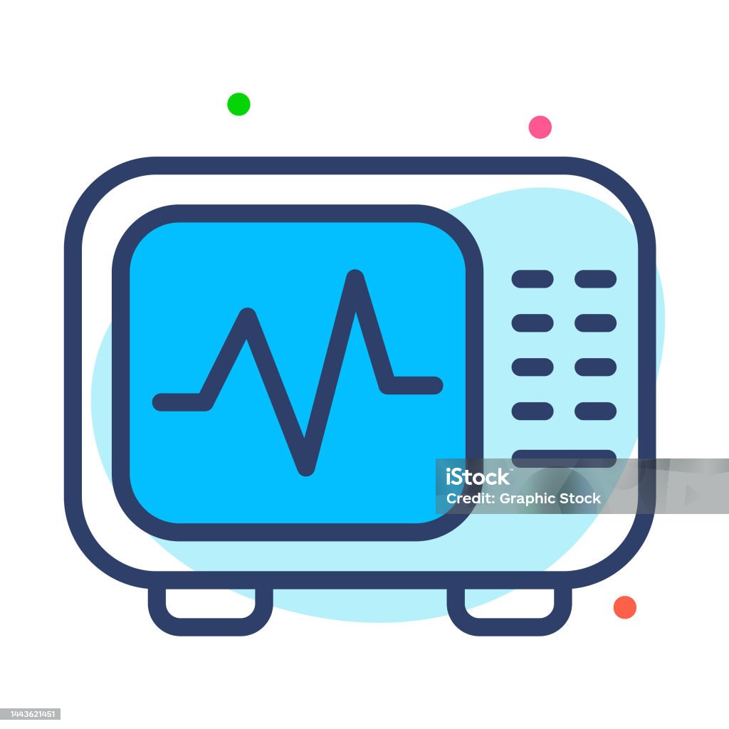Ilustración De Ecg Monitor Healthcare Medical Vector Gráfico Icono De
