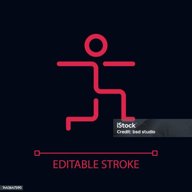 Warrior Pose Pixel Perfect Color Linear Ui Icon For Dark Theme Stock ... Warrior Pose Pixel Perfect Color Linear Ui Icon For Dark Theme Stock ...