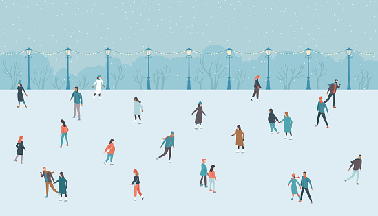 Des Gens Heureux Qui Samusent Sur La Patinoire Scène De Vacances Dhiver ... Des Gens Heureux Qui Samusent Sur La Patinoire Scène De Vacances Dhiver ...