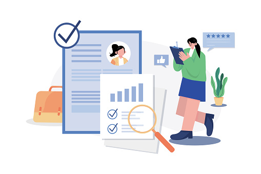 Concept Dillustration De Lévaluation De La Gestion Une Illustration
