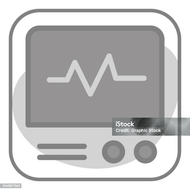 Ilustración De Ecg Monitor Healthcare Medical Vector Gráfico Icono De