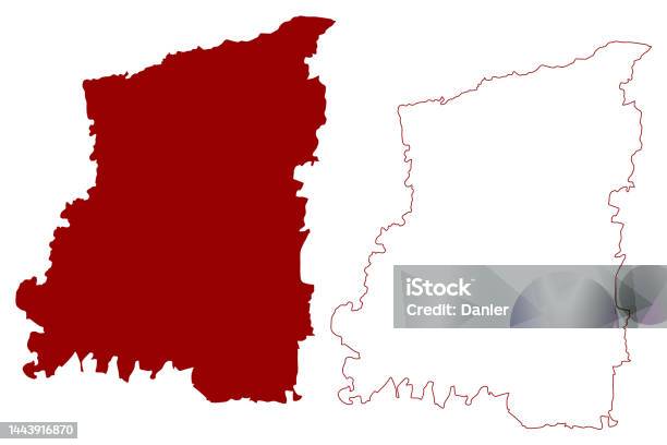 Horsham Nonmetropolitan District Map Vector Illustration Scribble