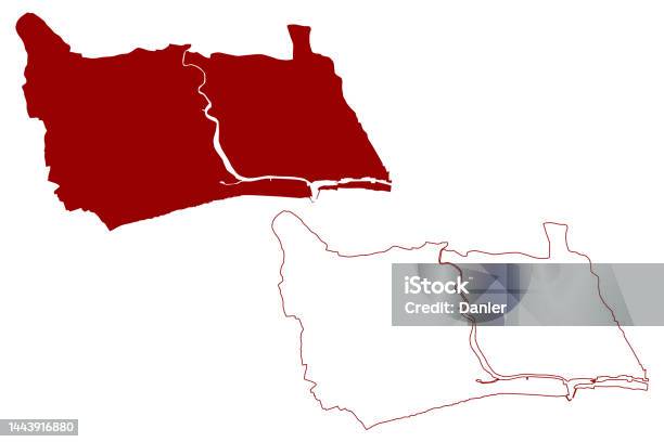 Adur Nonmetropolitan District Map Vector Illustration Scribble Sketch