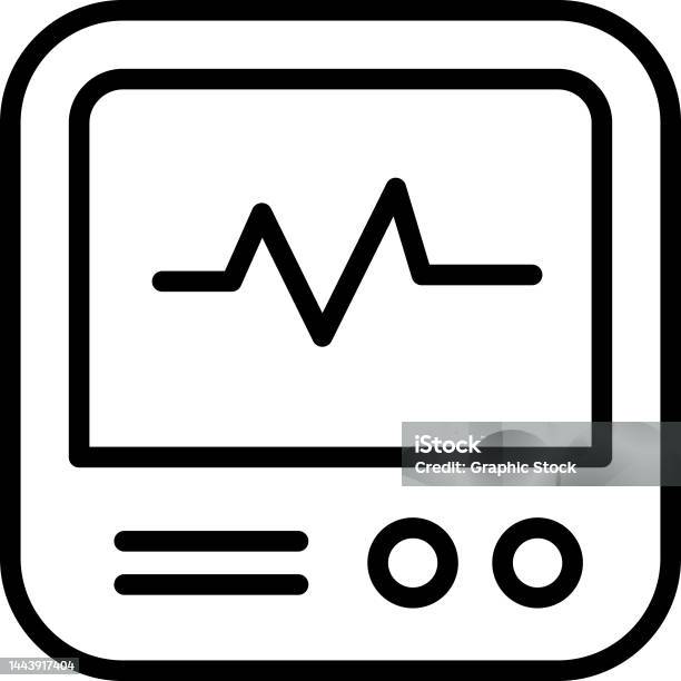 Ilustración De Ecg Monitor Healthcare Medical Vector Gráfico Icono De