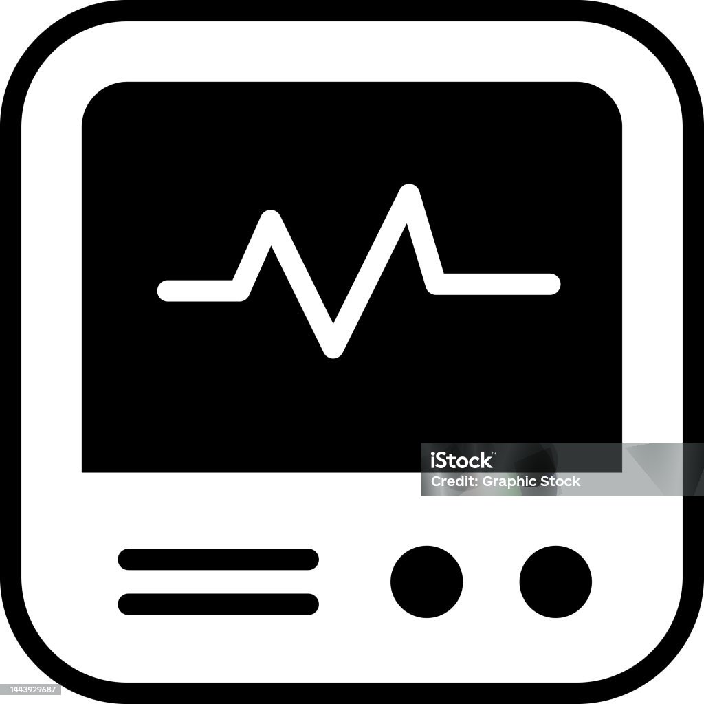 Ilustración De Ecg Monitor Healthcare Medical Vector Gráfico Icono De
