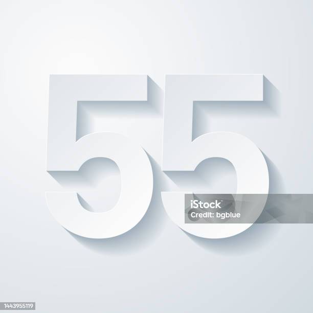 Ilustración de 55 Número Cincuenta Y Cinco Icono Con Efecto De Corte De ... Ilustración de 55 Número Cincuenta Y Cinco Icono Con Efecto De Corte De ...