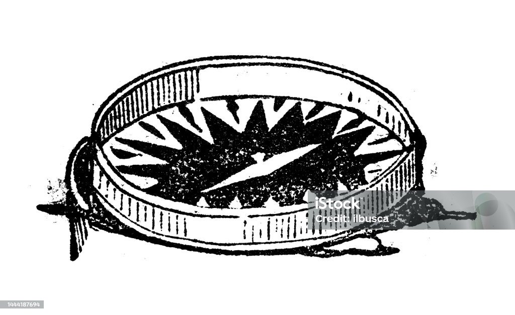 Antique Engraving Illustration Compass Stock Illustration Download Image Now 19th Century