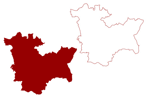 Bromsgrove Nonmetropolitan District Map Vector Illustration Scribble