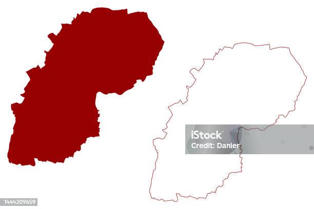 Redditch Nonmetropolitan District Borough Map Vector Illustration