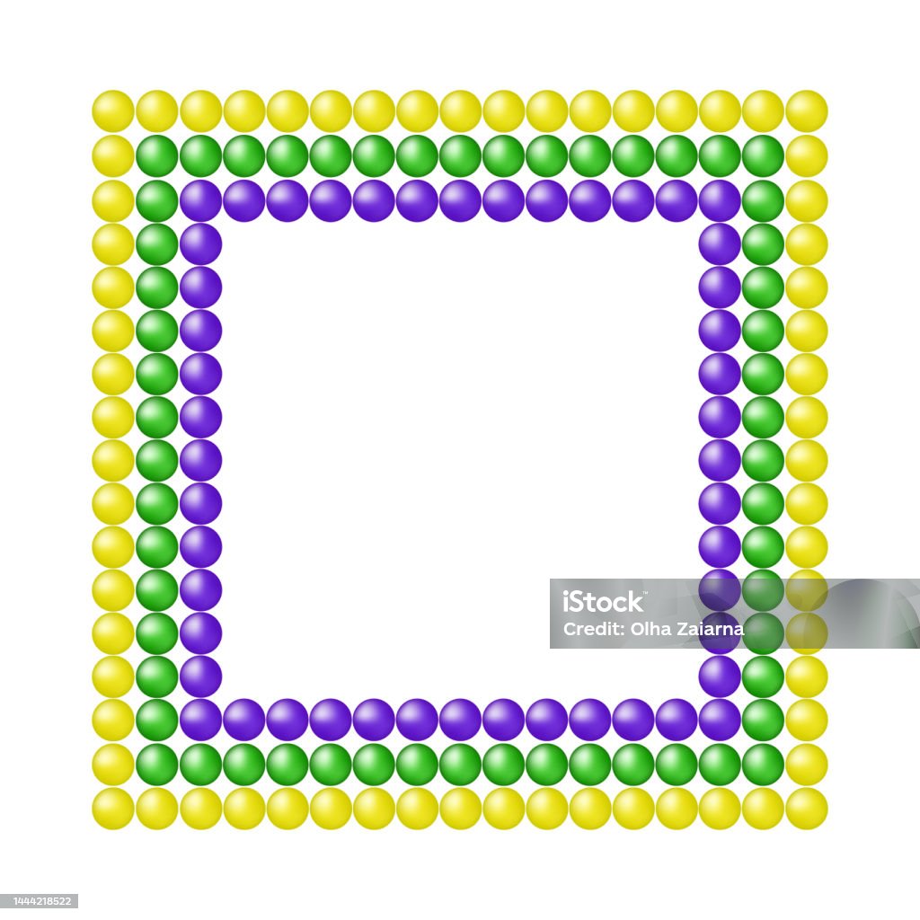 Vektor Bingkai Warnawarni Mardi Gras Coloros Manikmanik Realistis Dalam