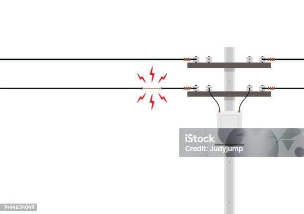 Broken Electric Pole Damaged Short Circuit With Spark Electric Leakage ... Broken Electric Pole Damaged Short Circuit With Spark Electric Leakage ...