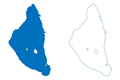 Lagune Du Lac Mar Menor Carte Illustration Vectorielle Croquis