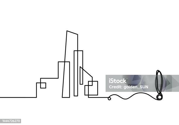 Architecture Abstraite Avec Point Dexclamation Comme Lignes Continues