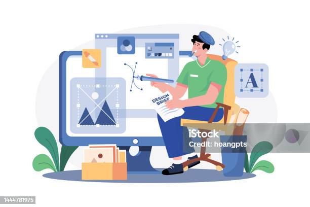 Concept Dillustration De Graphiste Une Illustration Plate Isolée Sur