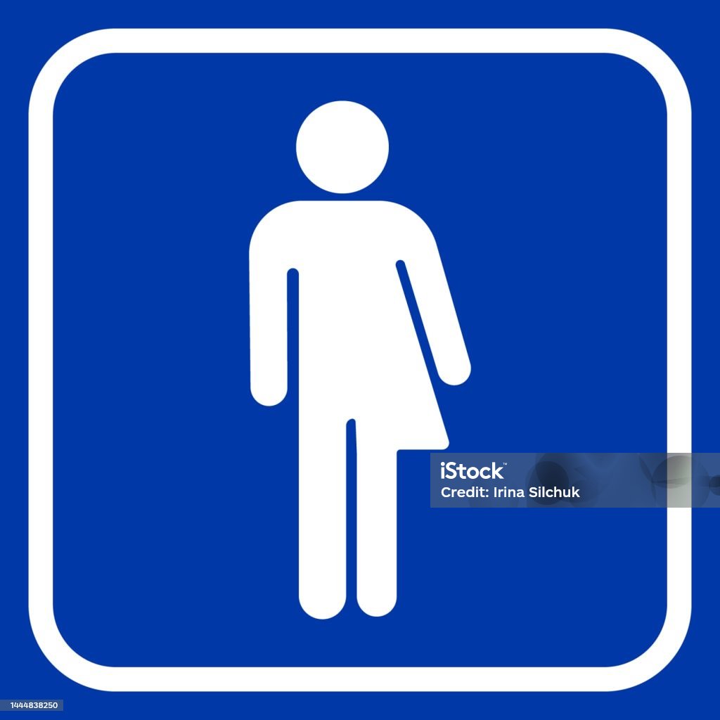 Transgender Line On Blue Background Stock Illustration Download Image Now Toilet Bathroom