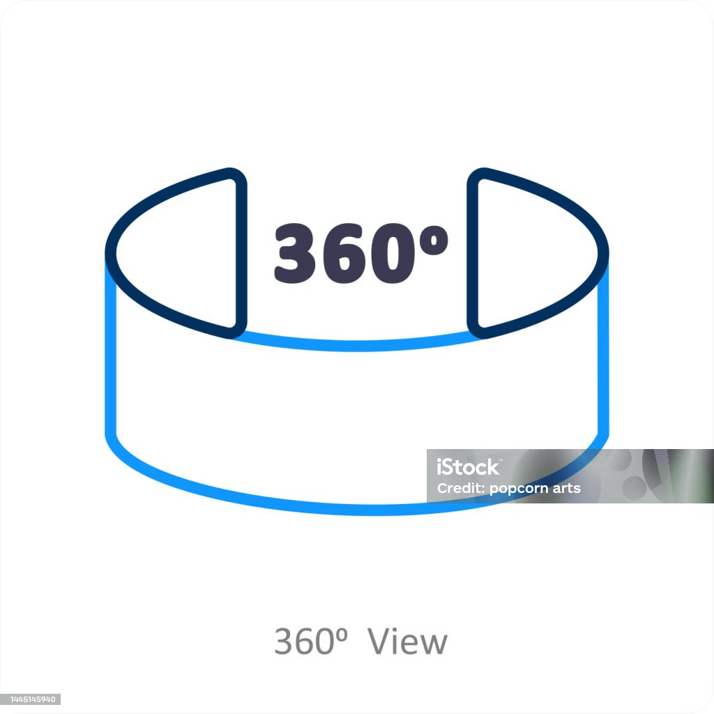 Concept Dicône Daffichage Et De Visualisation À 360 Vecteurs Libres De