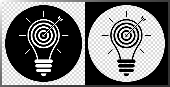 Icône De La Lampe Du Symbole Didée Avec La Cible Vecteurs Libres De